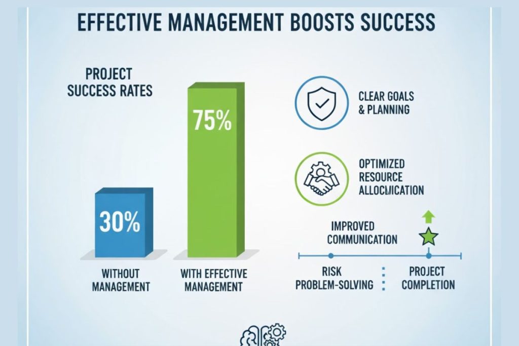 Infographic Showing Project Success Rates With Effective Management Guide